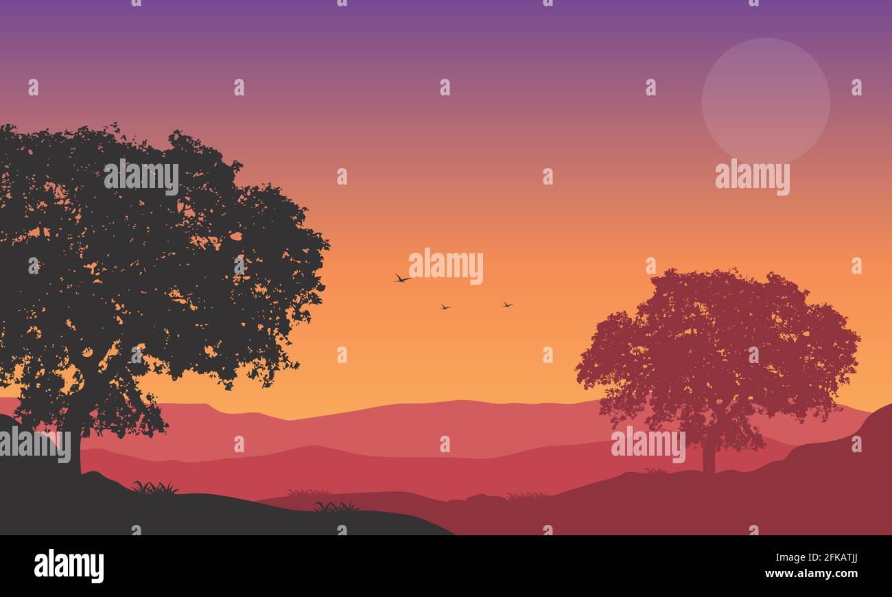 The extraordinary panoramic view of the twilight sky with beautiful ...