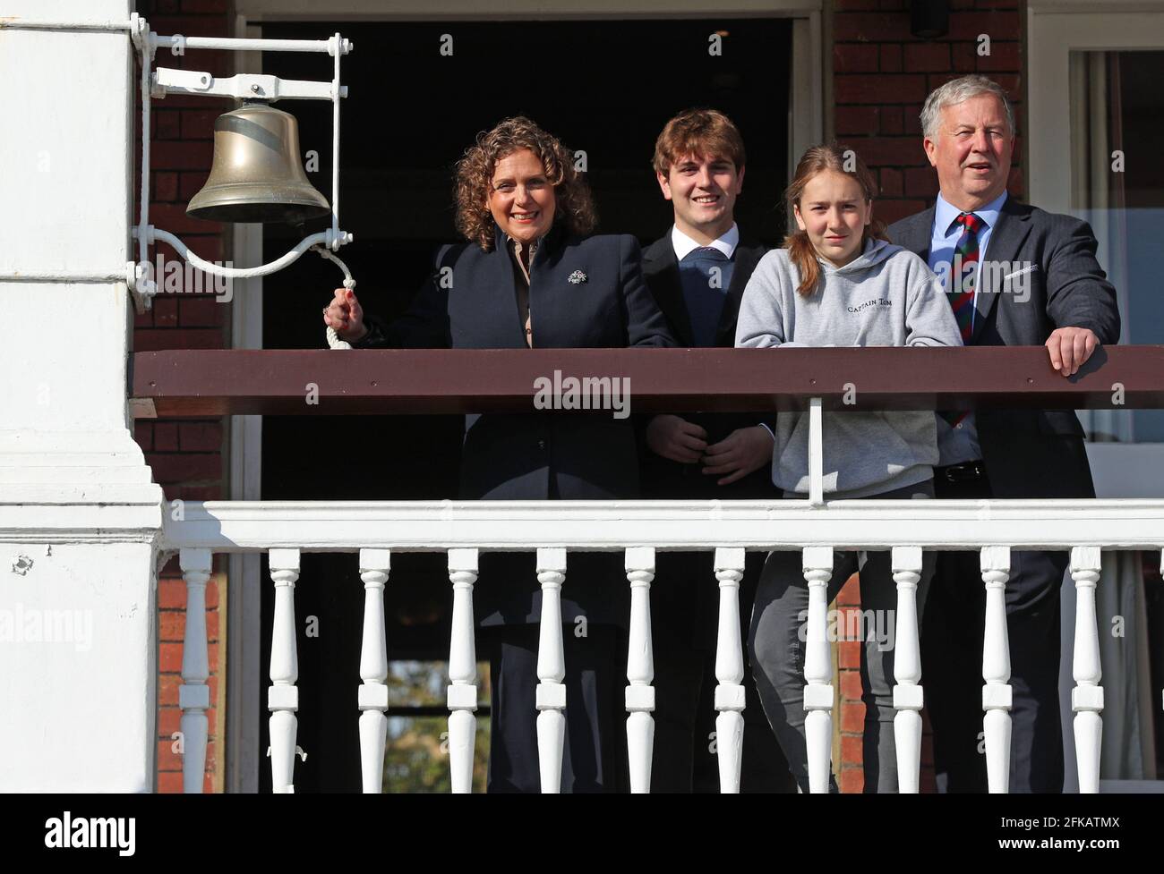 The family of Captain Sir Tom Moore (left to right) daughter Hannah ...