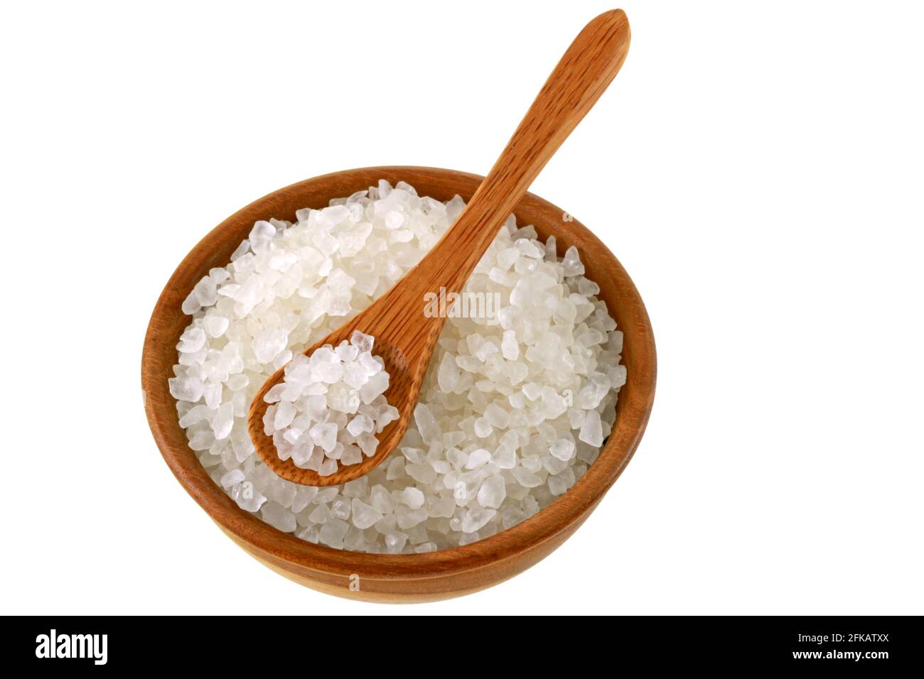 A bowl of Australian sea salt, isolated on white background Stock Photo ...