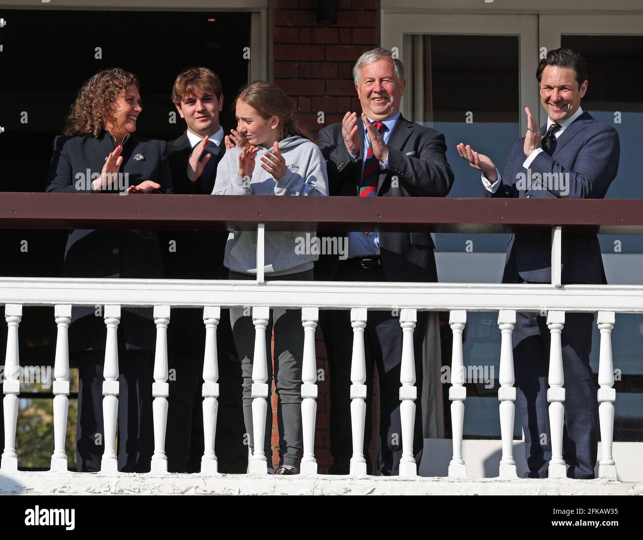 The family of Captain Sir Tom Moore (left to right) daughter Hannah ...