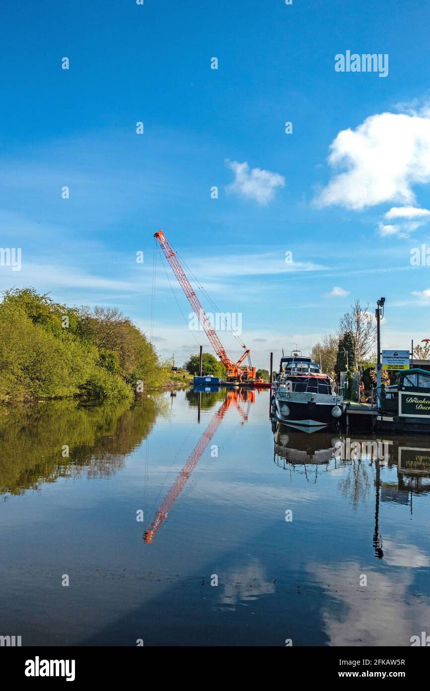Canal and River breach works at Doncaster Stock Photo - Alamy