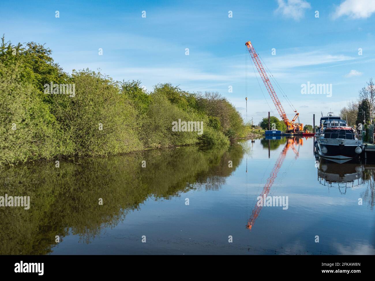 Canal and River breach works at Doncaster Stock Photo - Alamy