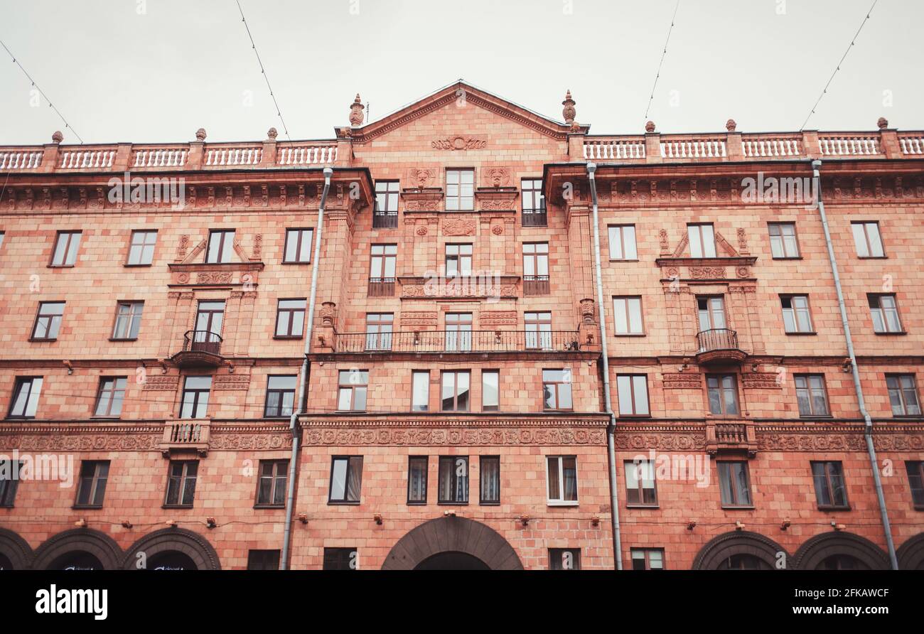 beautiful facade, restored building exterior in old town Stock Photo ...