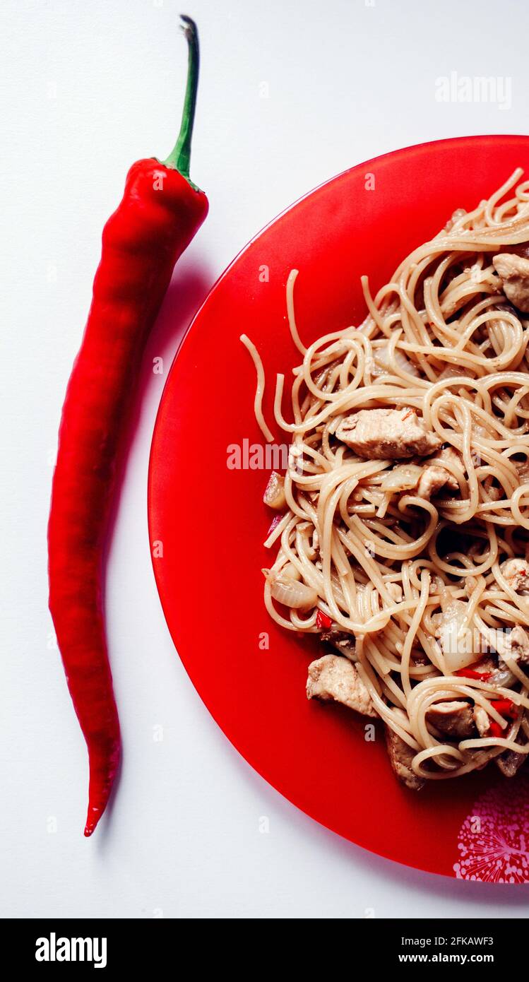 Hot red pepper spaghetti hi-res stock photography and images - Alamy