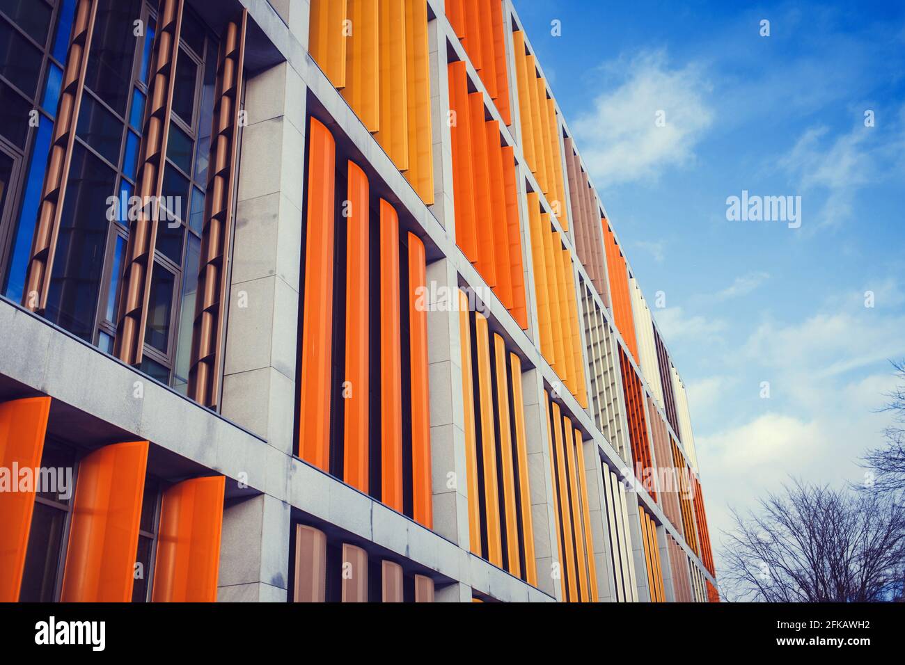 modern exterior of a colorful office building in Riga, Latvia Stock ...