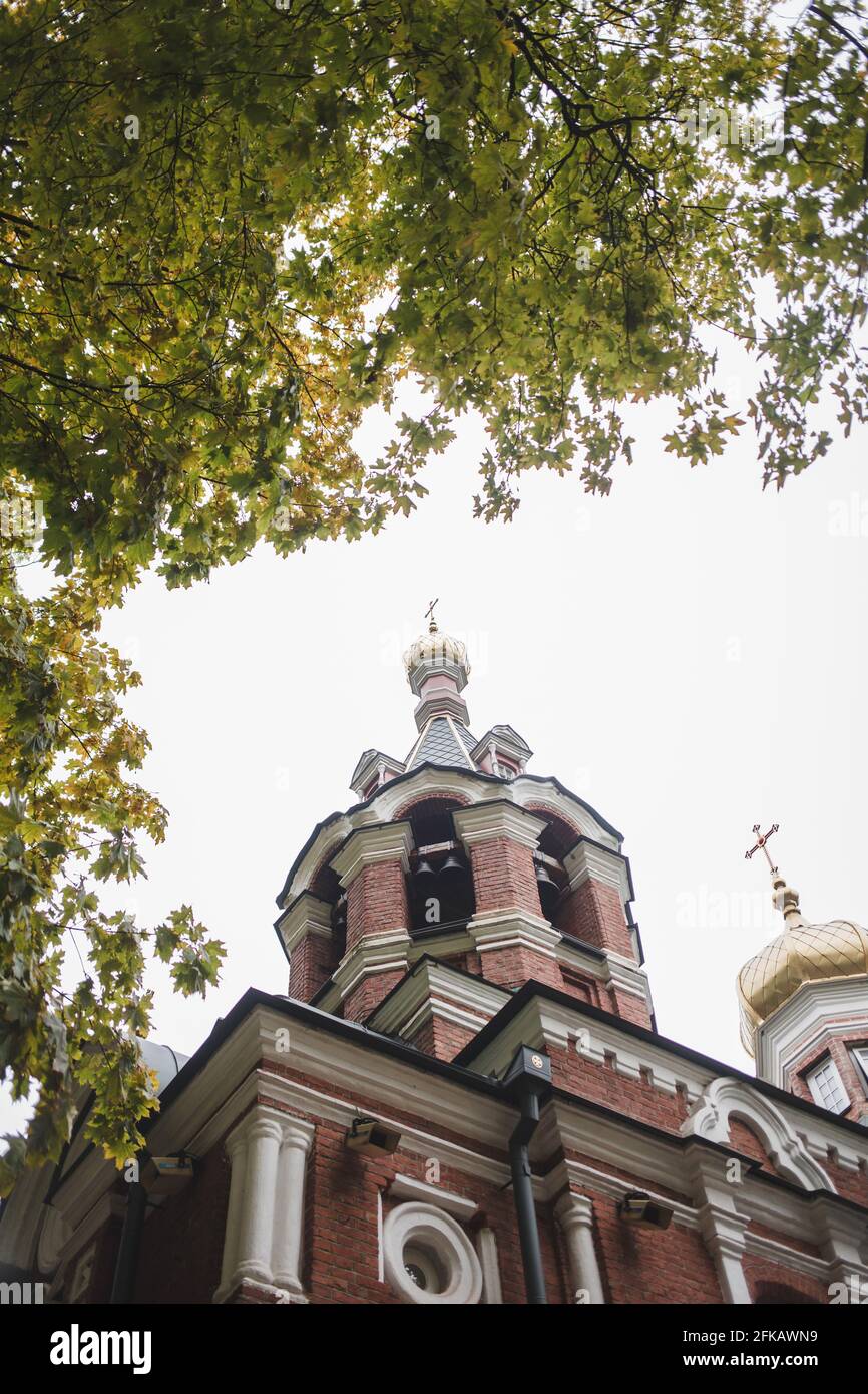 old brick Church in Europe. autumn picture Stock Photo - Alamy