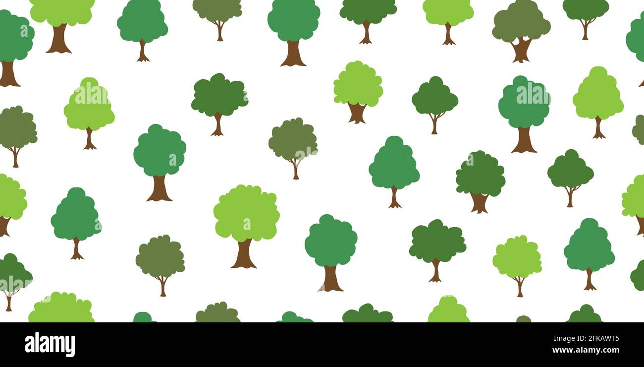 Seamless pattern from colorful deciduous trees. Ecological concept and ...