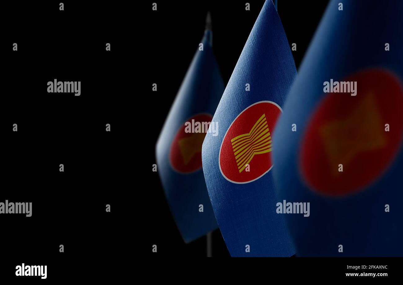 Small national flags of the ASEAN on a black background Stock Photo - Alamy