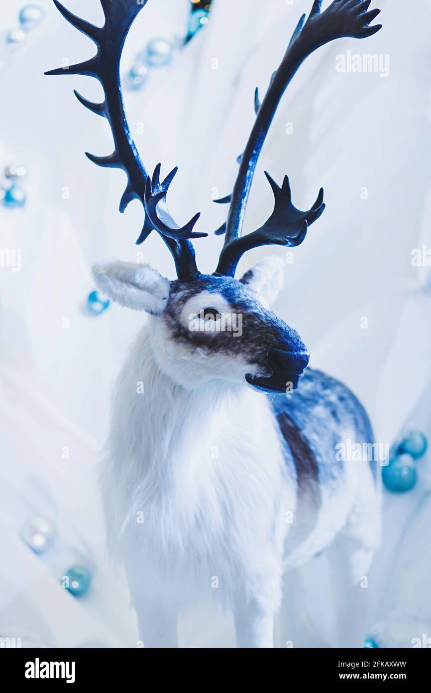 Christmas decoration with antique toys- reindeer Stock Photo - Alamy