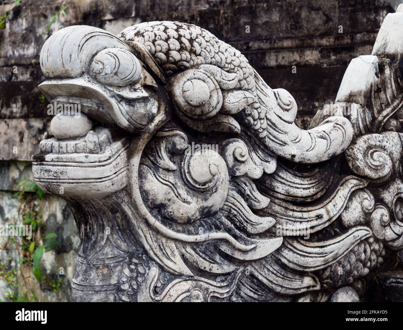Statue of Nghe, a Vietnamese lion - guardian mythical creature placed ...