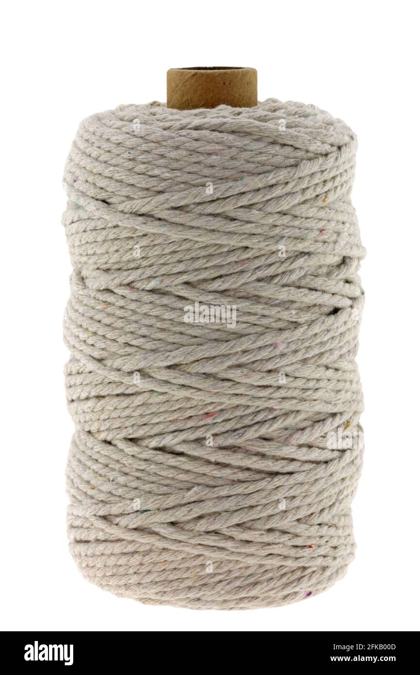A spool of Cotton rope, isolated on white background Stock Photo - Alamy