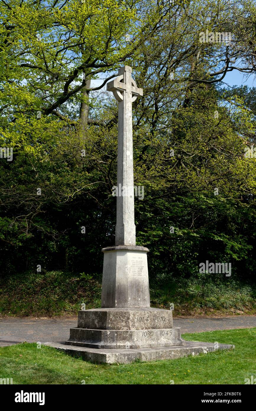 The war memorial near to St. Leonard`s Church, Beoley, Worcestershire ...