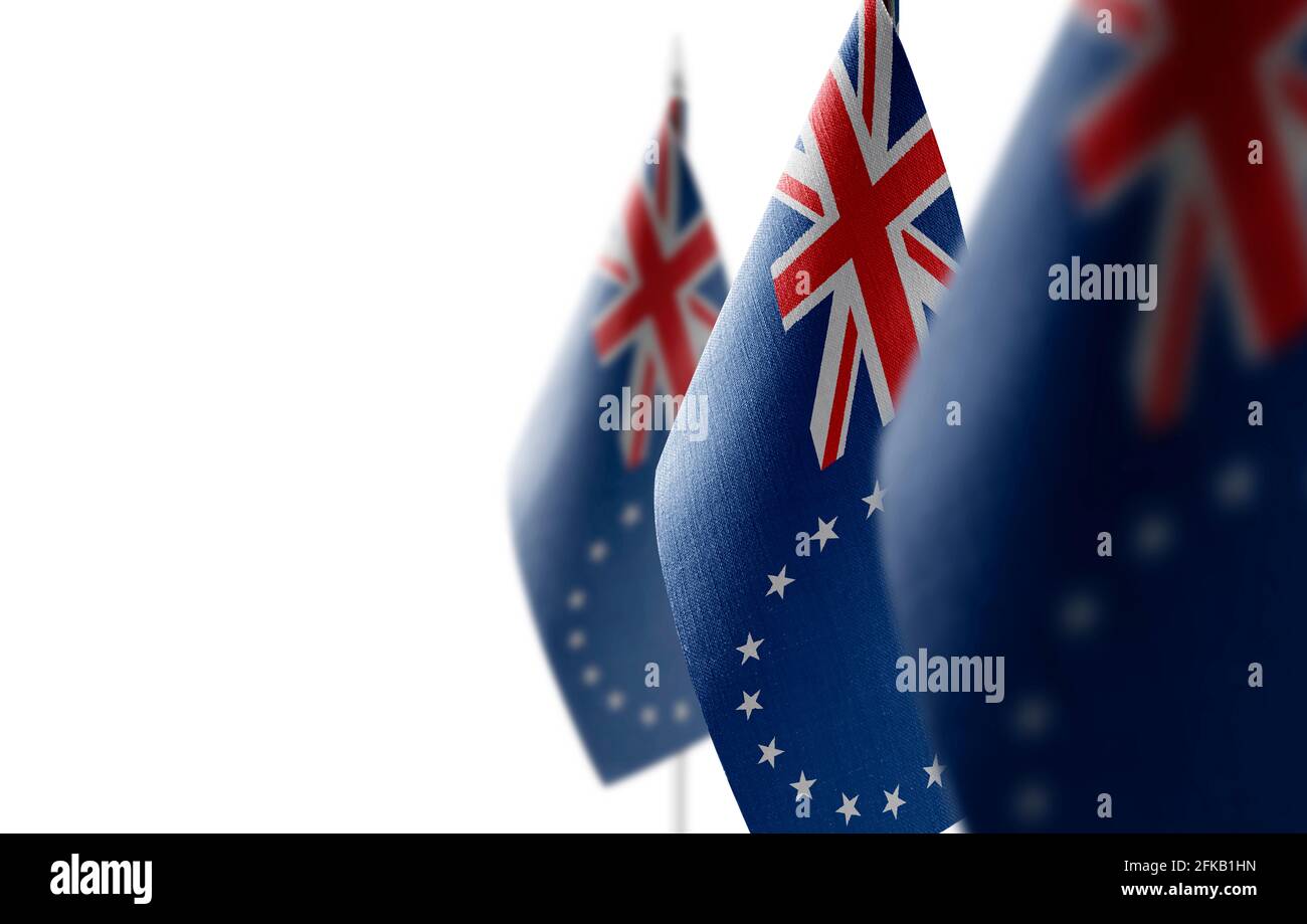 Small national flags of the Cook Islands on a white background Stock ...