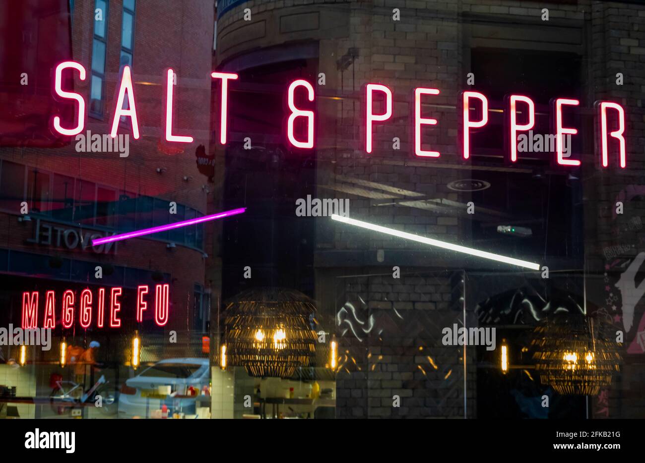 Salt & Pepper sign -- a Chinese takeaway Stock Photo - Alamy