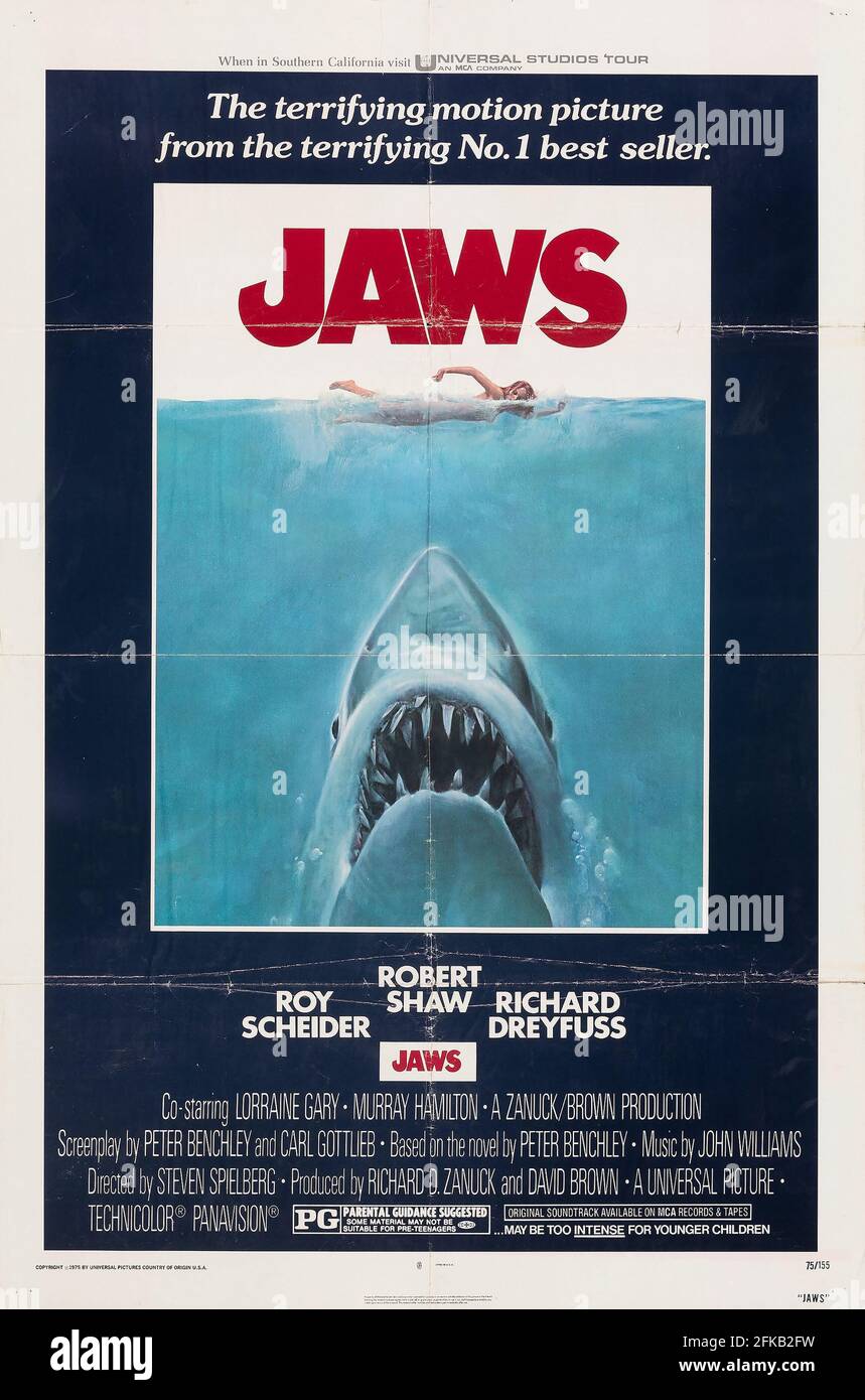 Vintage Jaws Movie Poster 1975 High Resolution Stock Photography and ...
