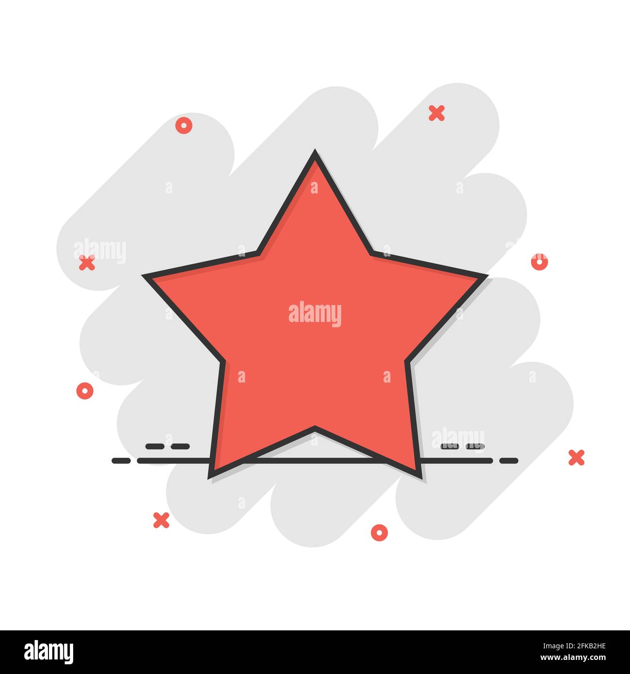 Star icon in comic style. Shape cartoon vector illustration on white ...
