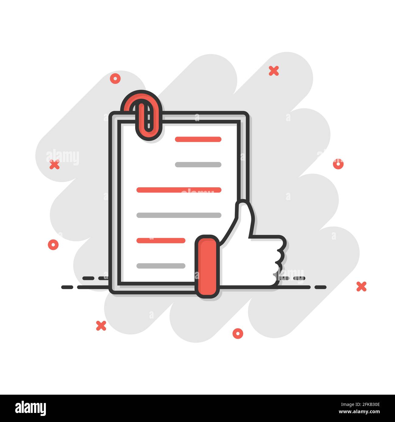 Approved document icon in comic style. Authorize cartoon vector ...