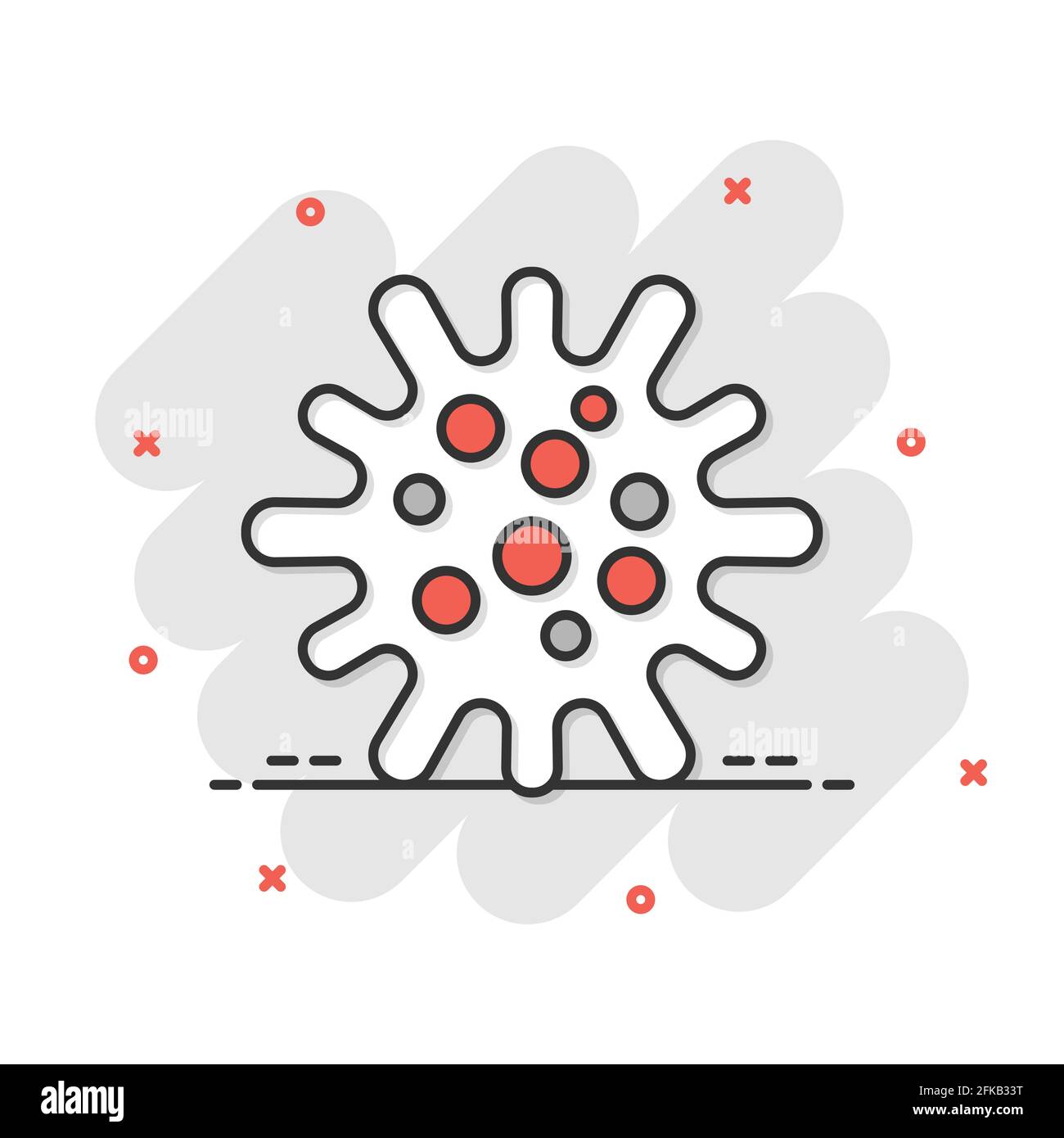 Disease bacteria icon in comic style. Allergy cartoon vector ...