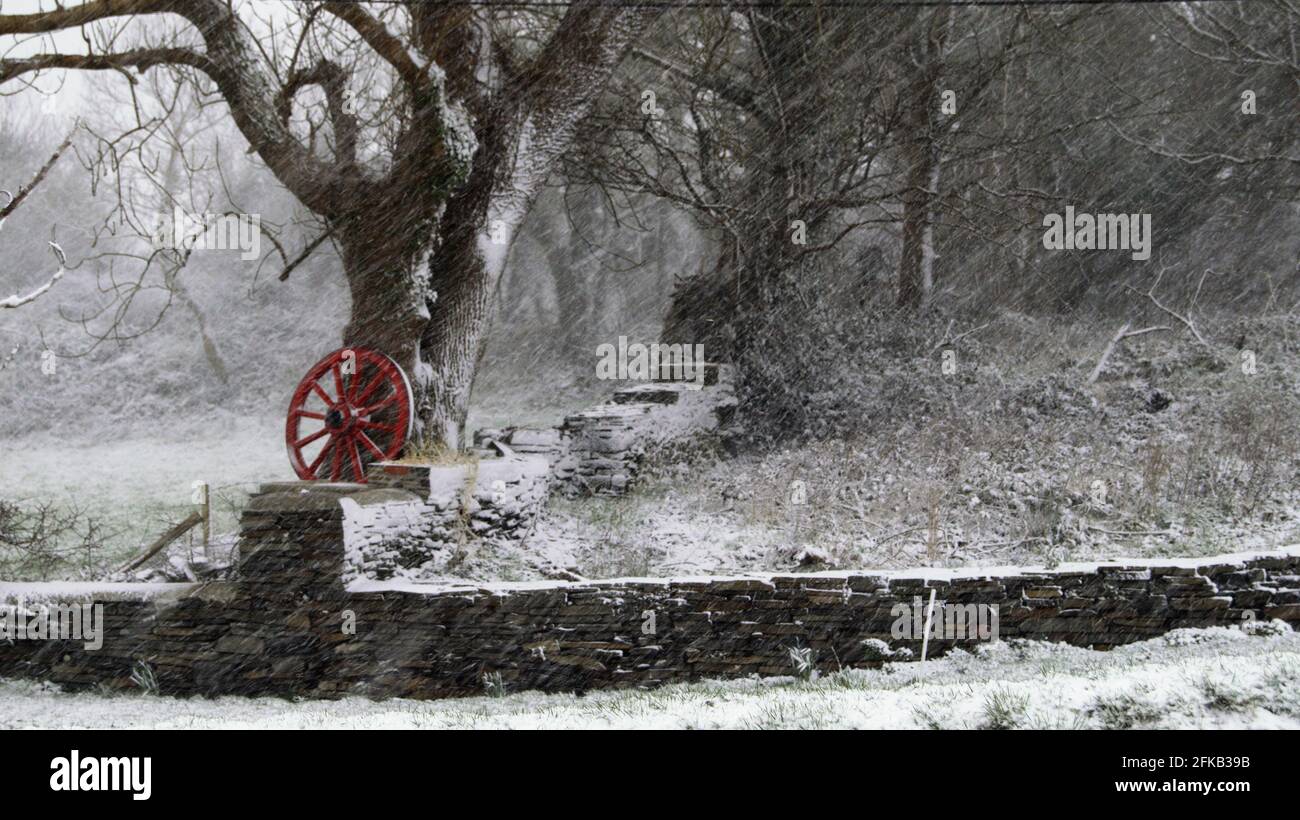 Wheeling in the Snow Stock Photo - Alamy