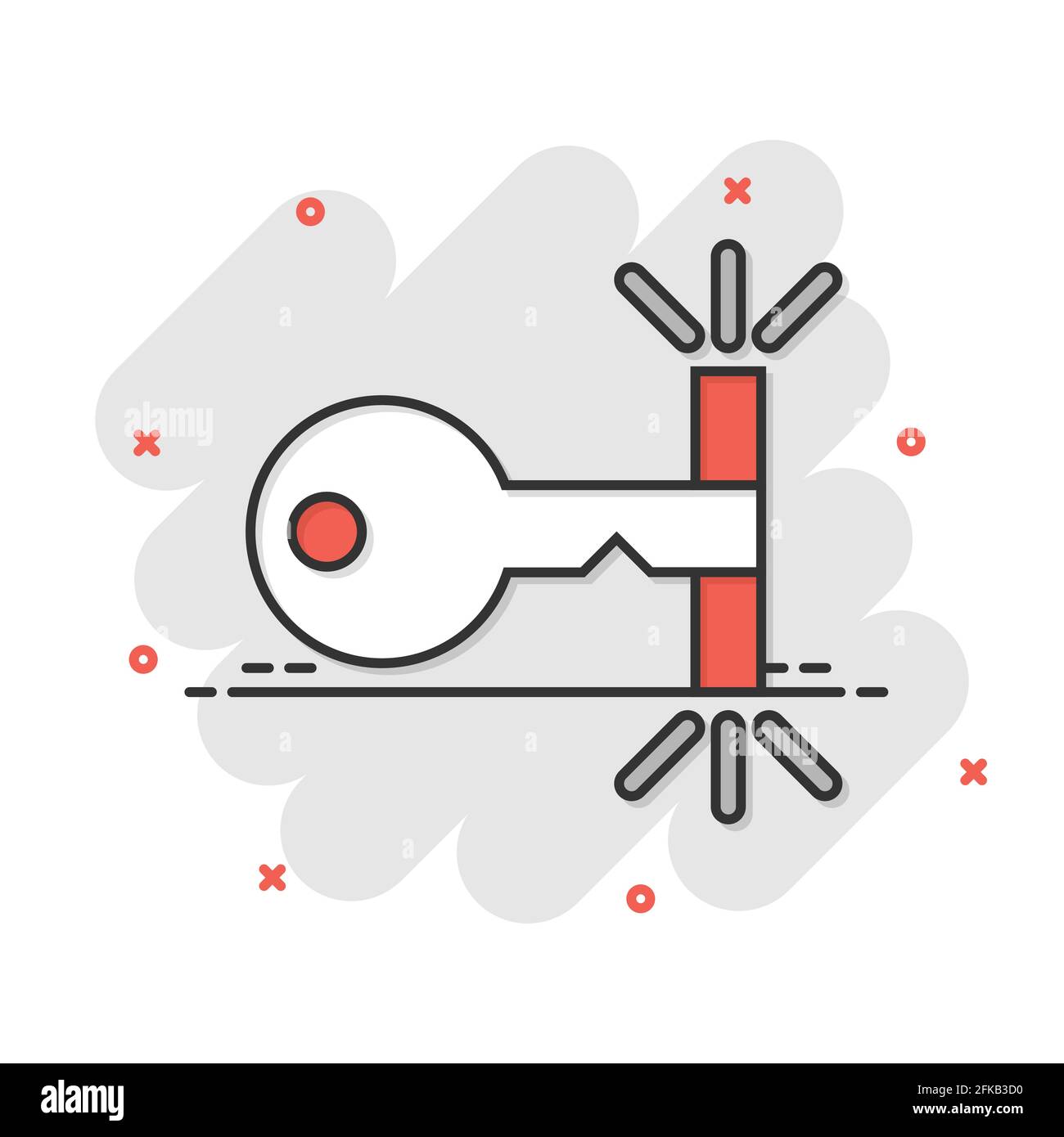 Locker icon in comic style. Padlock password cartoon vector ...