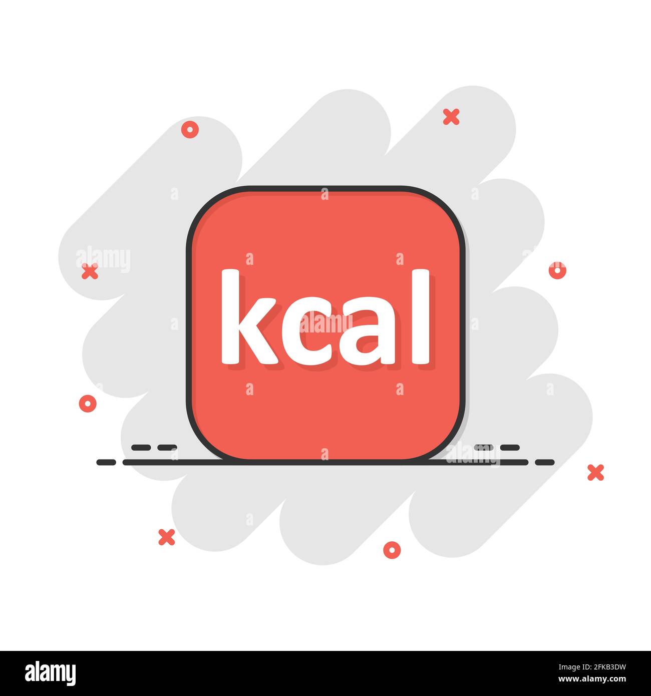Kcal icon in comic style. Diet cartoon vector illustration on white ...