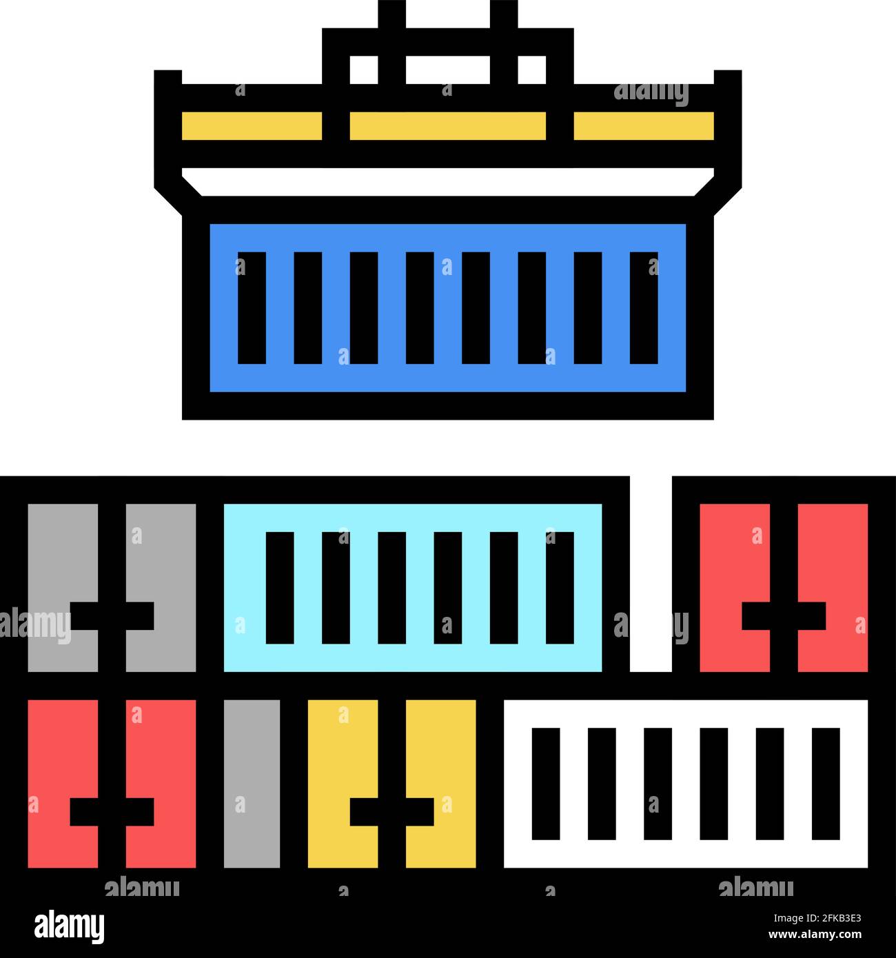 containers loader port color icon vector illustration Stock Vector ...