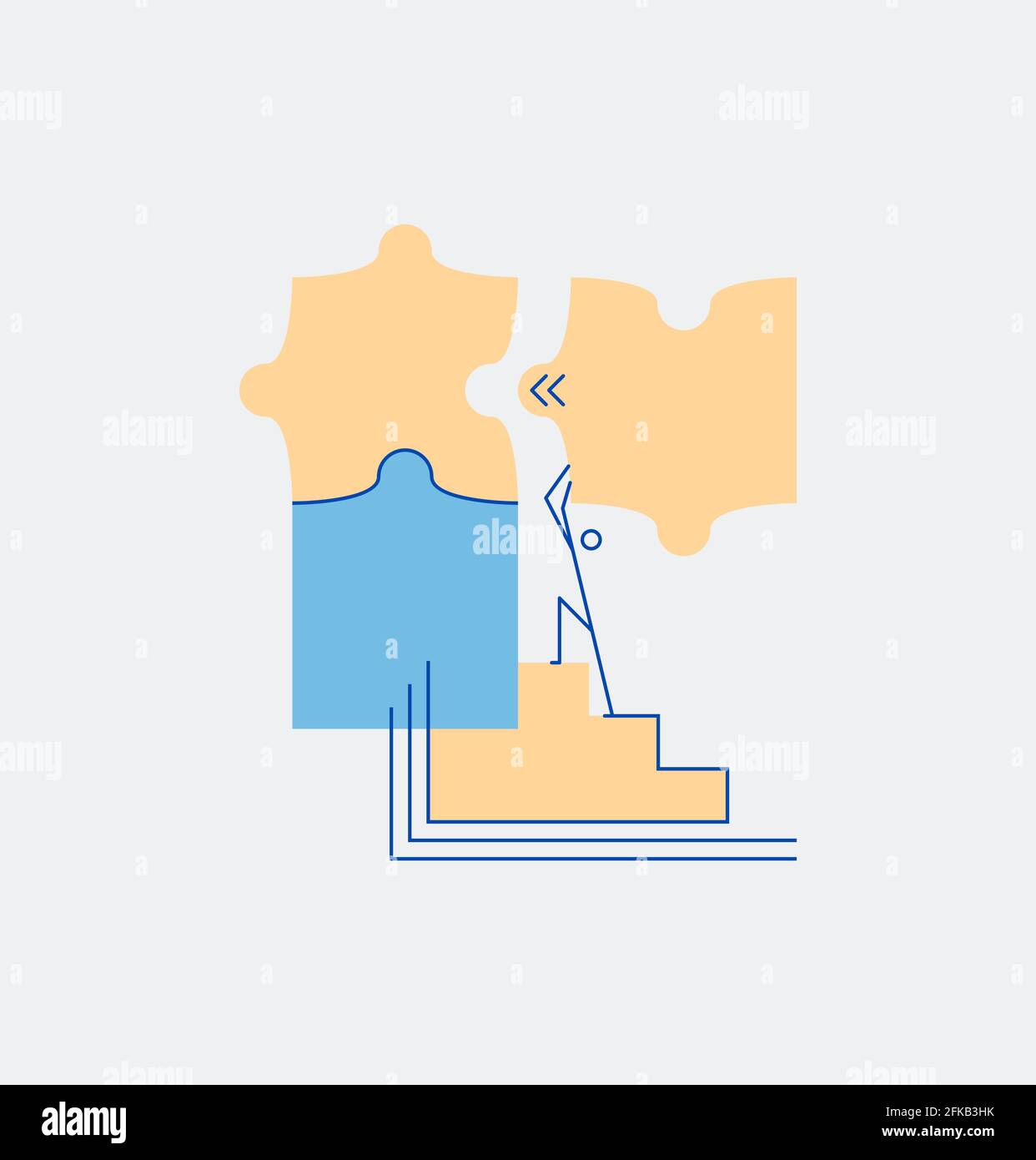 Vector man connecting puzzle in flat style Stock Vector Image & Art - Alamy