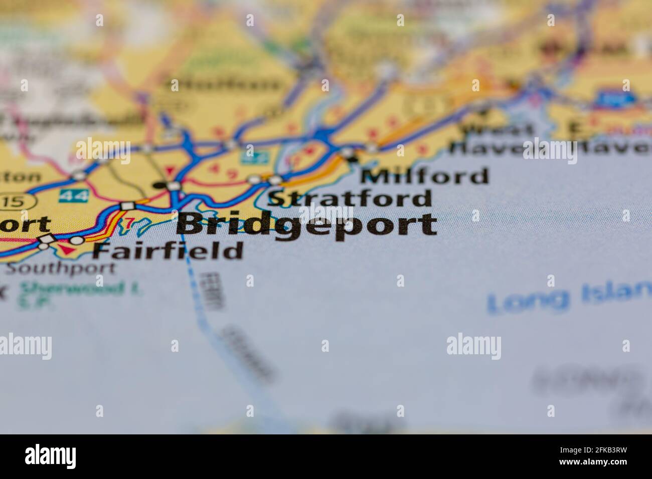 Bridgeport Connecticut USA Shown on a geography map or road map Stock ...
