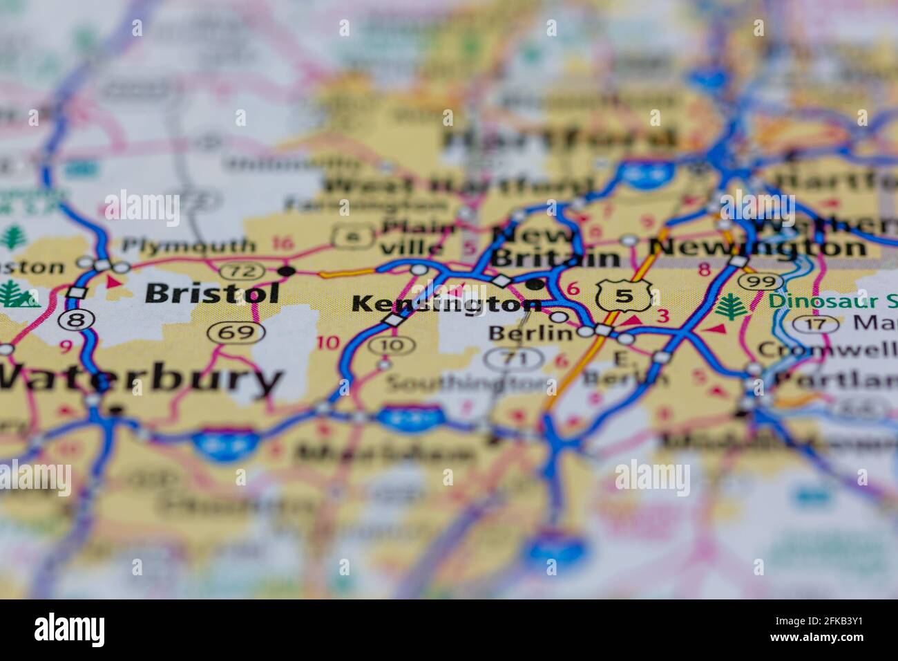Kensington Connecticut USA Shown on a geography map or road map Stock ...