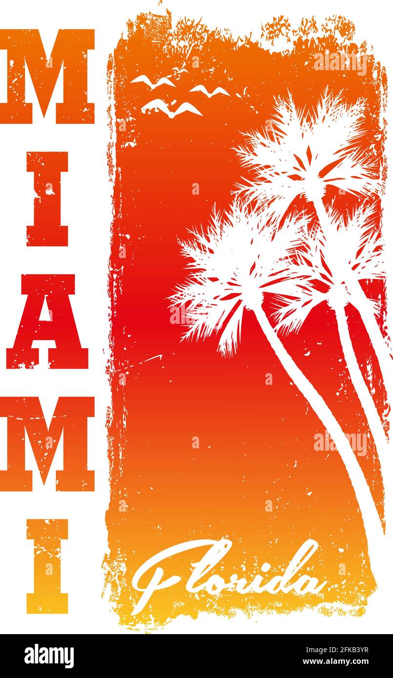 miami florida Surfing typography, tee shirt graphics, vectors t-shirt ...