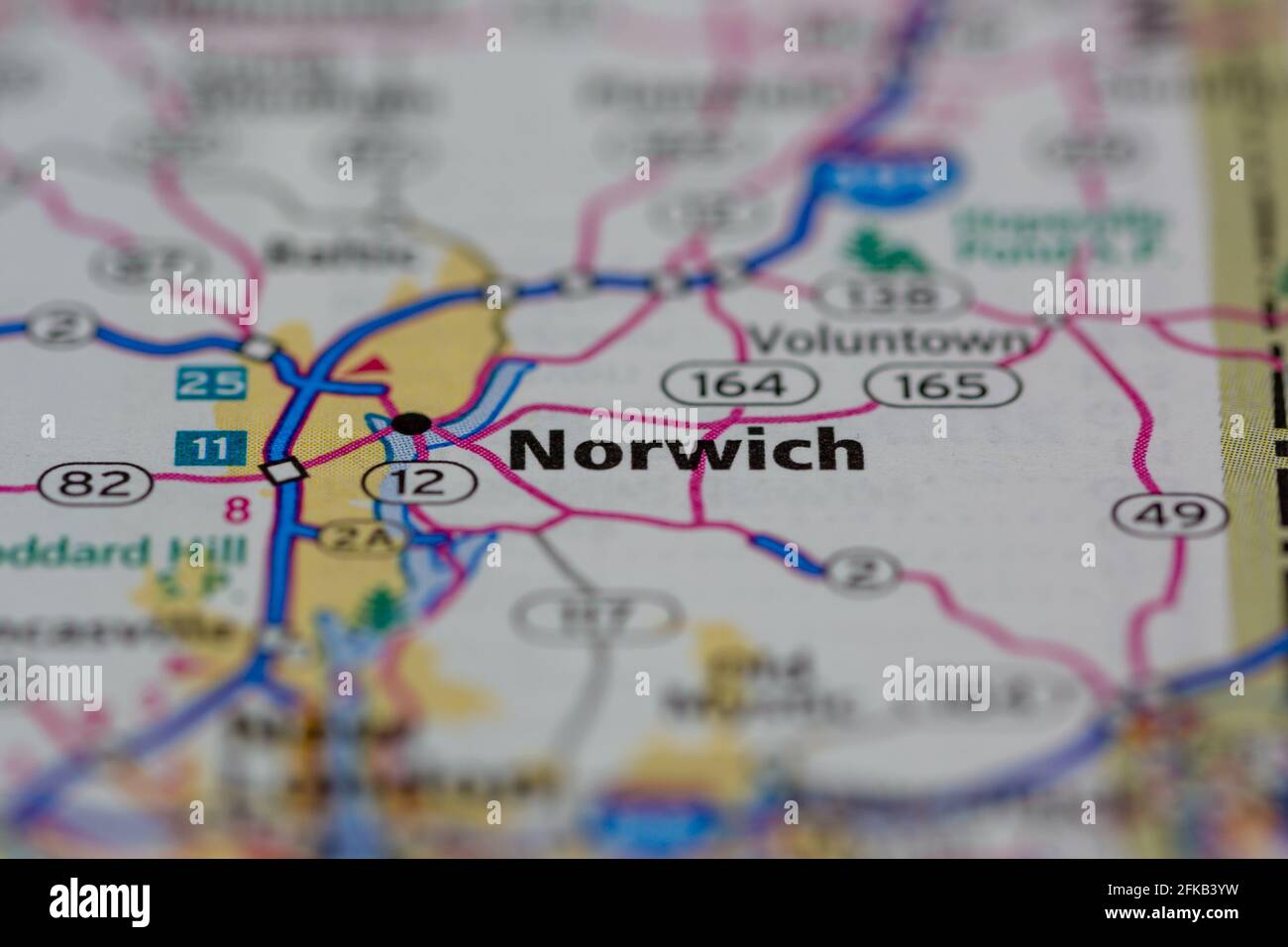 Norwich Connecticut USA Shown on a geography map or road map Stock ...