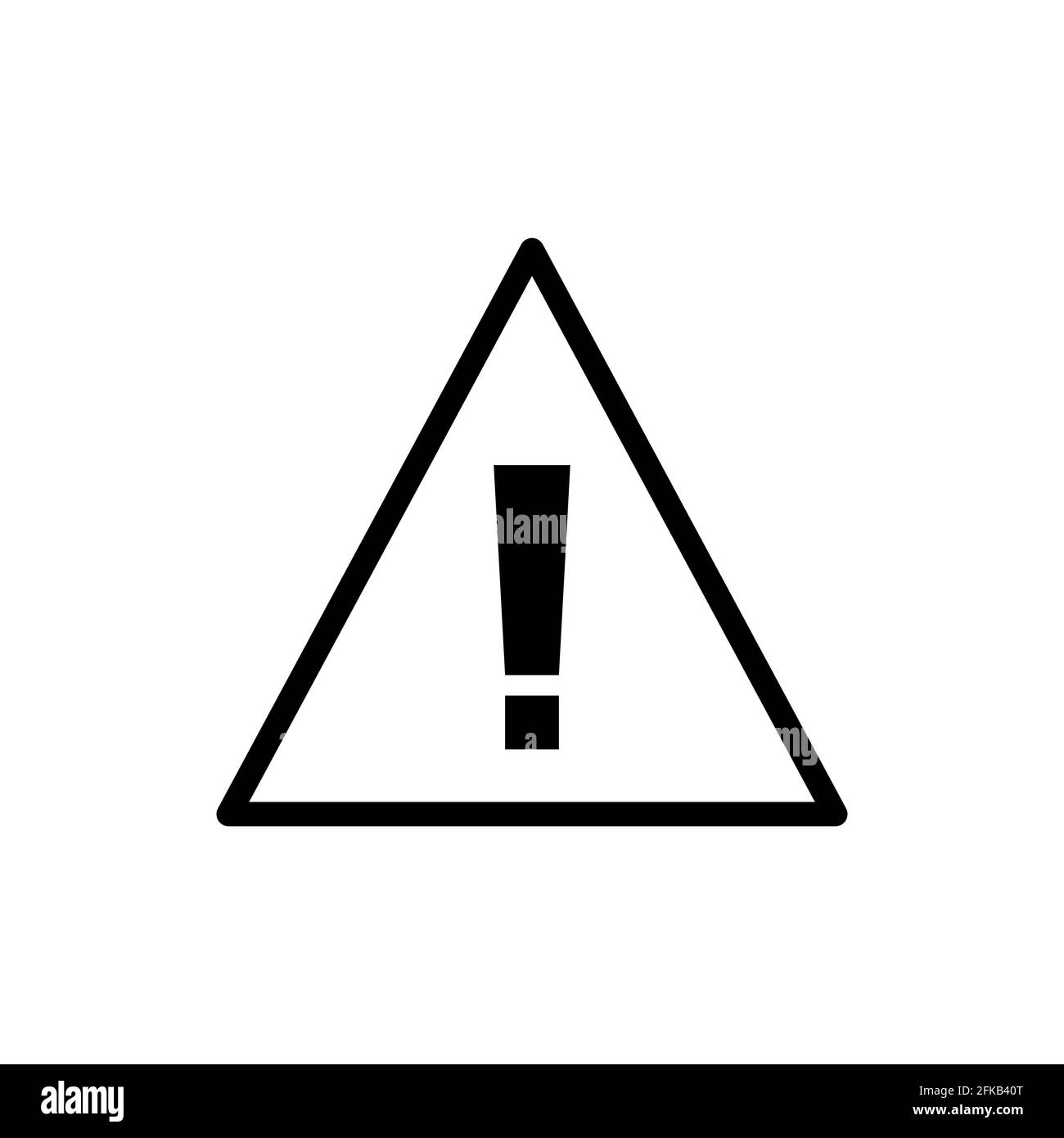 Exclamation mark danger sign on white background, vector illustration ...