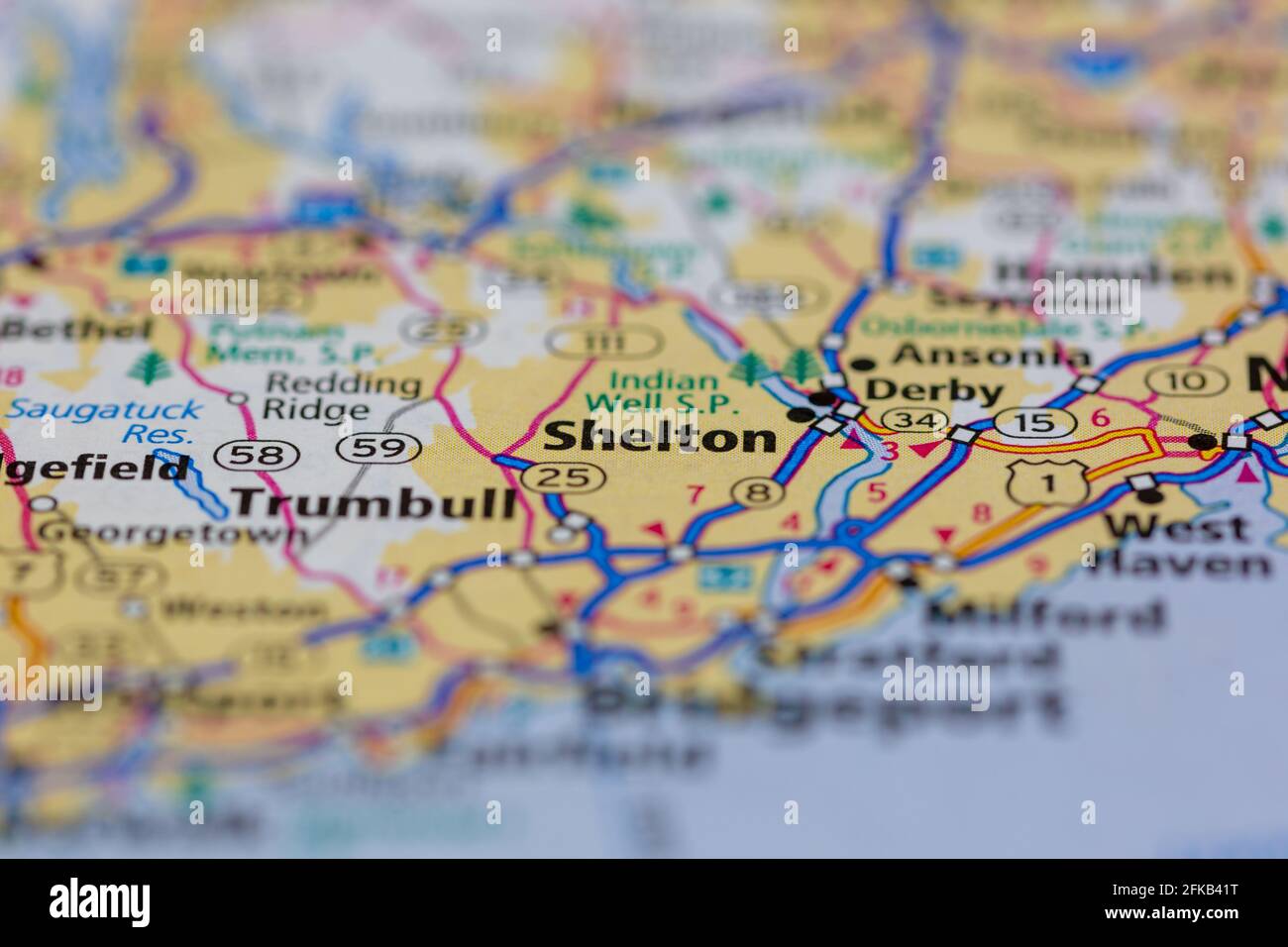 Shelton on a map hi-res stock photography and images - Alamy