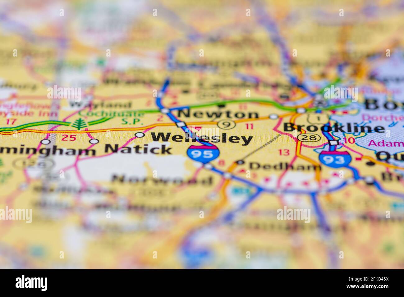 Wellesley Massachusetts USA Shown on a Geography map or road map Stock ...