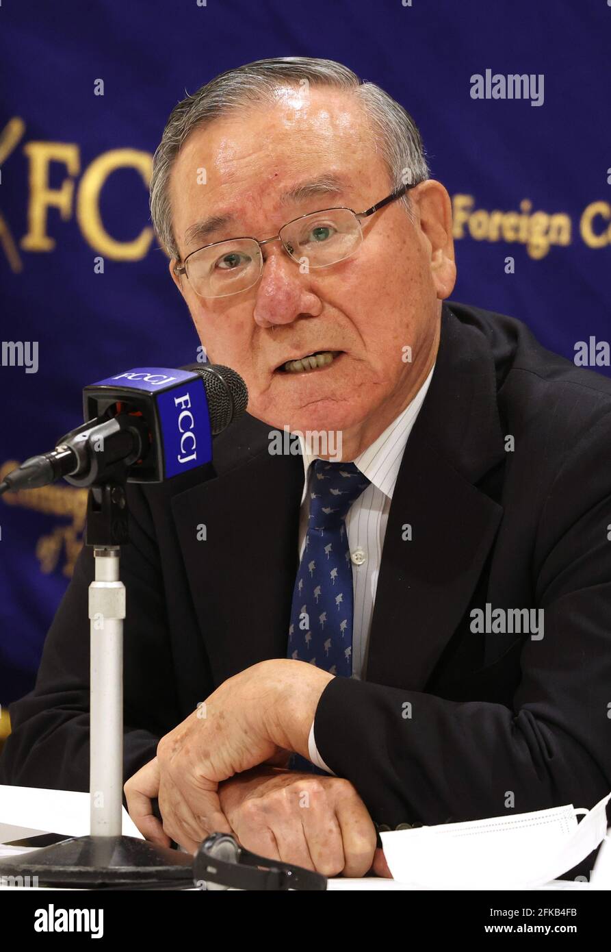 Tokyo, Japan. 30th Apr, 2021. Kenzo Oshima, former Japanese ambassador ...