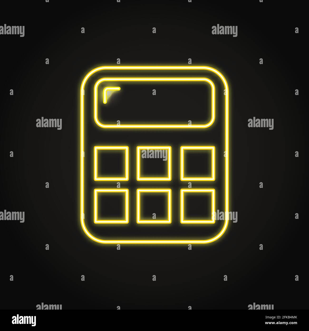 Neon simple calculator icon in line style. Math counting symbol. Vector ...