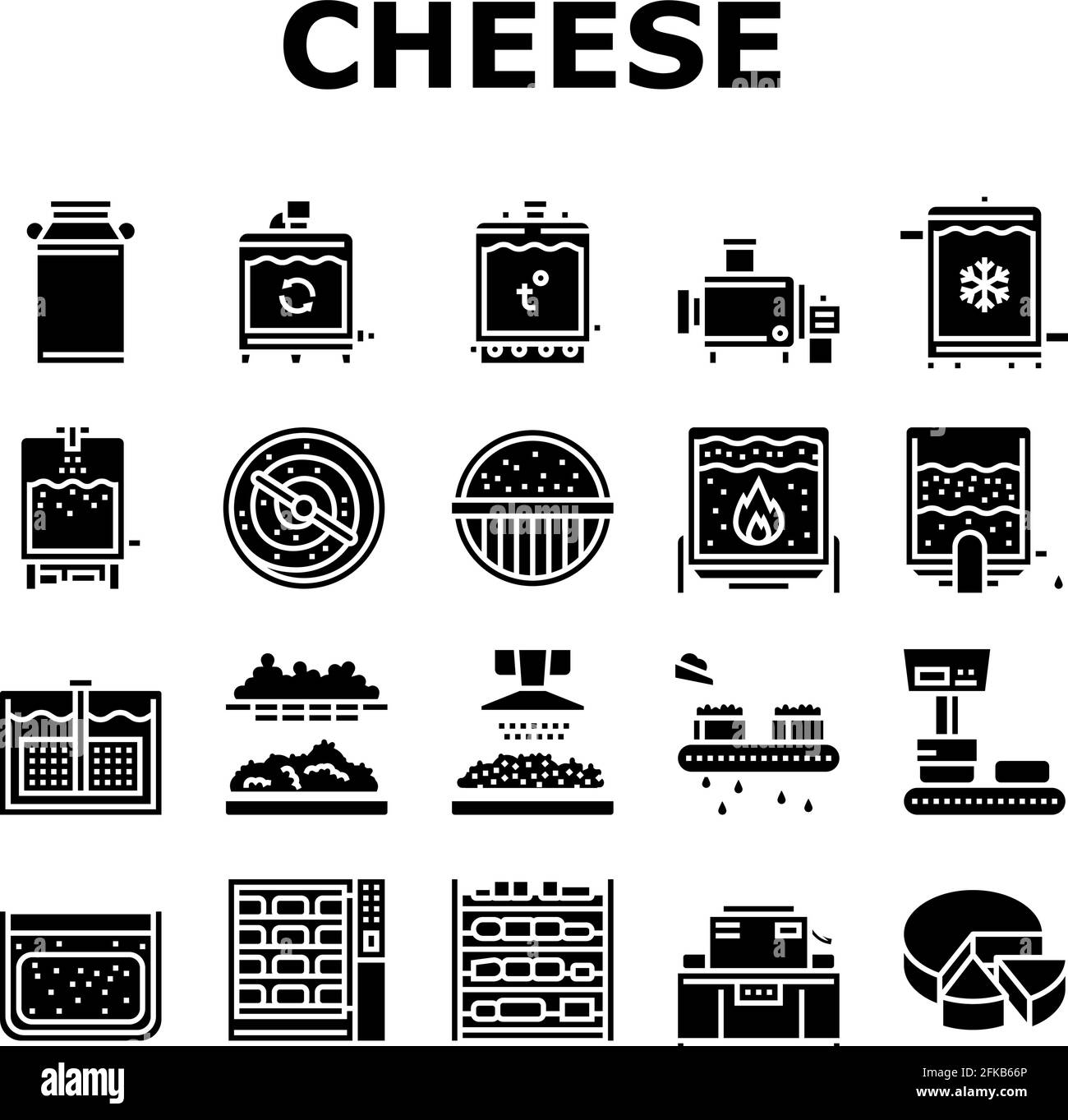 Cheese Production Collection Icons Set Vector Stock Vector Image & Art ...