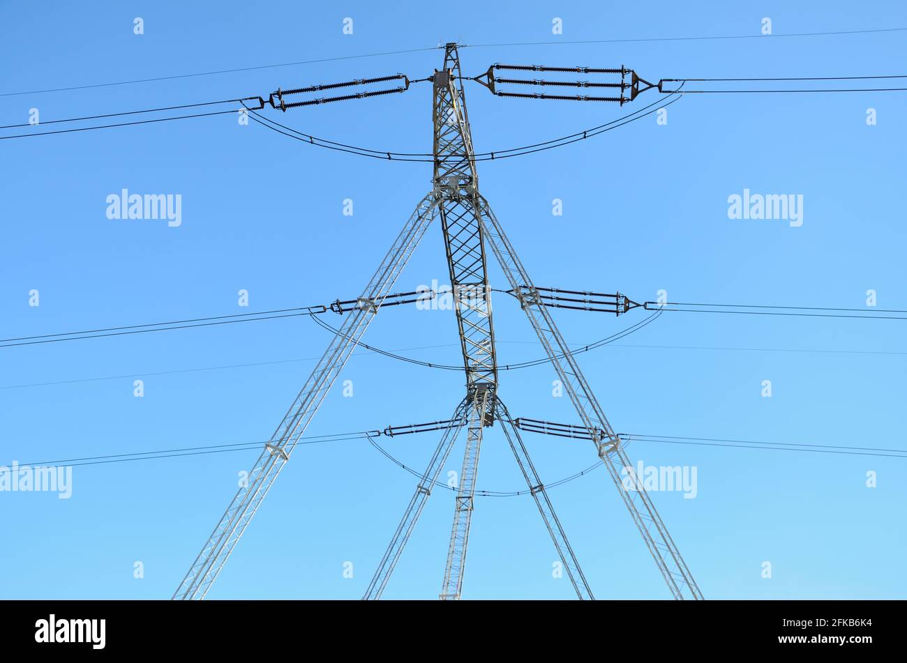 New electric pole in Lower Silesia, Poland. Modern and big pole ...
