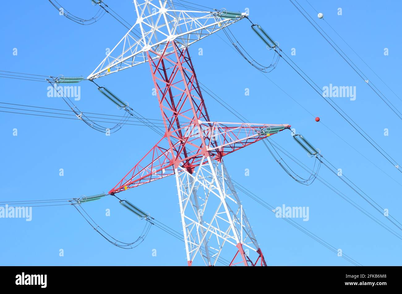 New electric pole in Lower Silesia, Poland. Modern and big pole ...