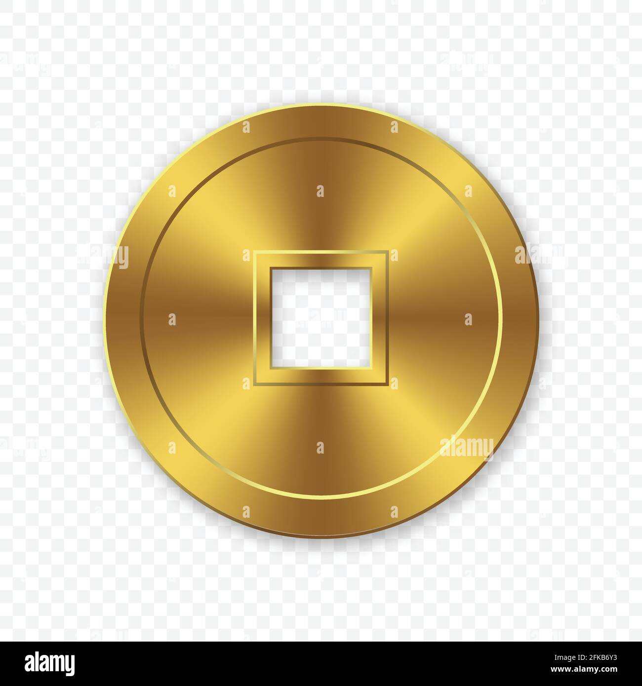3d realistic ancient Chinese gold coin with hole isolated Stock Vector Image & Art - Alamy