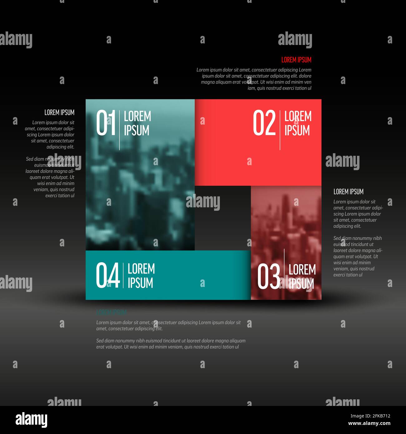 Vector dark simple infographic template with rectangle photo ...
