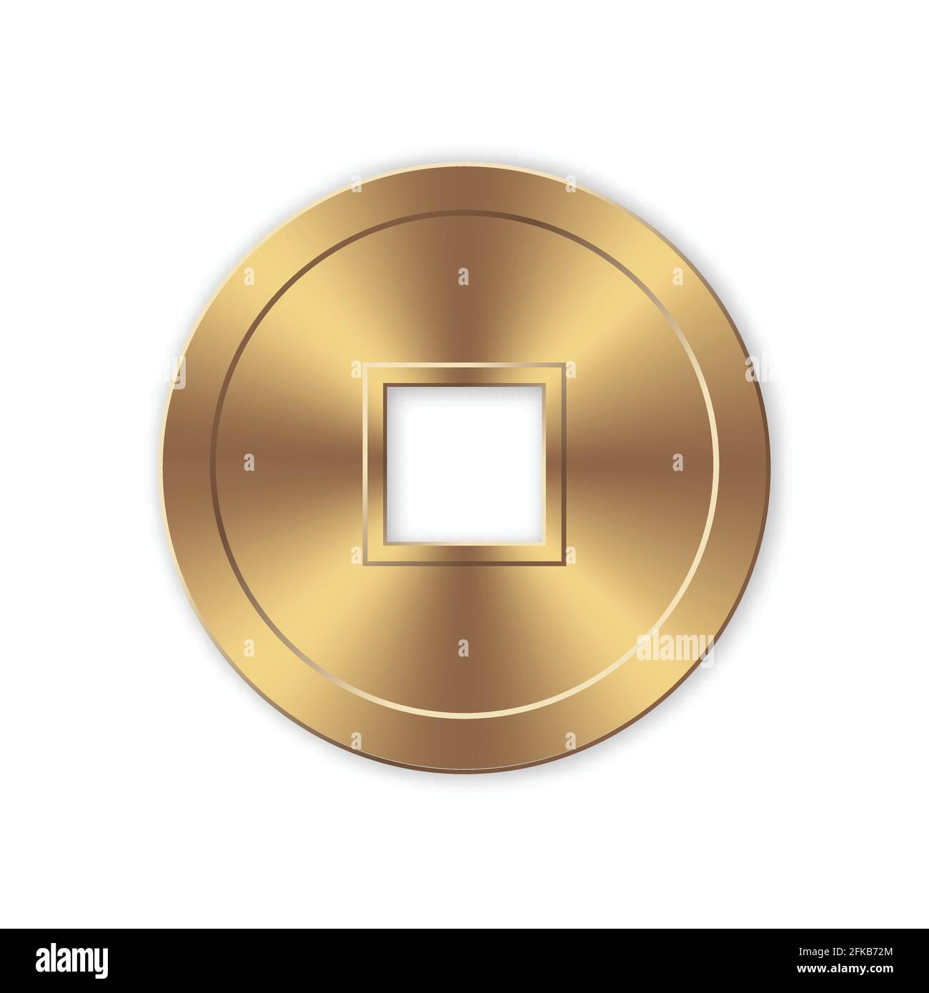 3d realistic ancient Chinese gold coin with hole isolated Stock Vector Image & Art - Alamy
