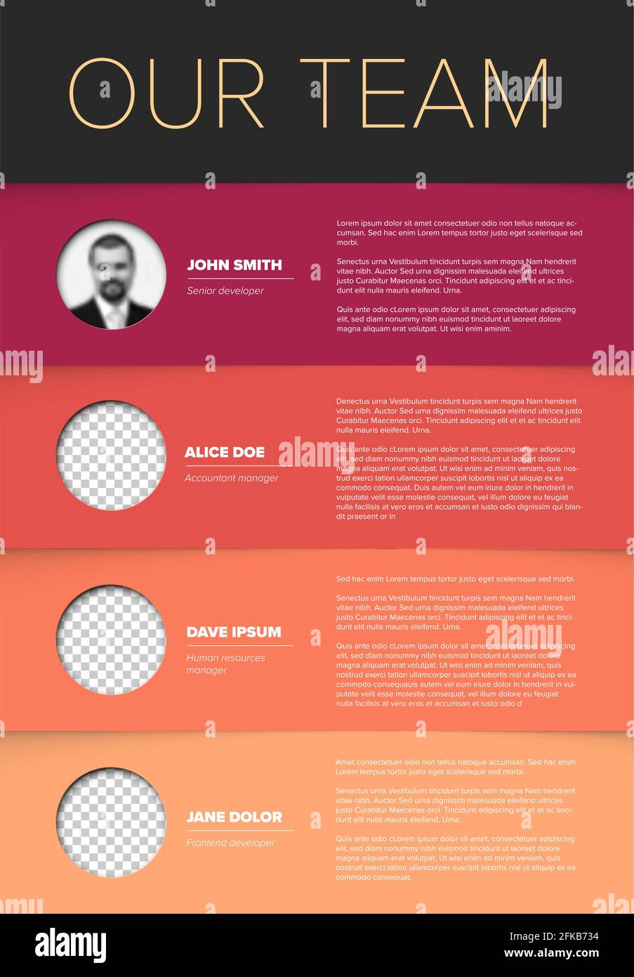 Company team presentation template with team profile photos ...