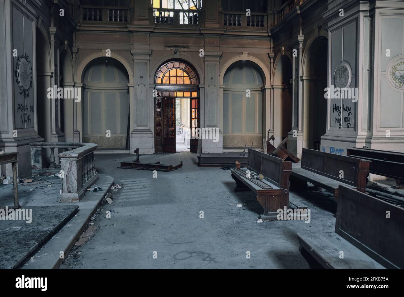 abandoned church. Interior architecture of old building Stock Photo - Alamy