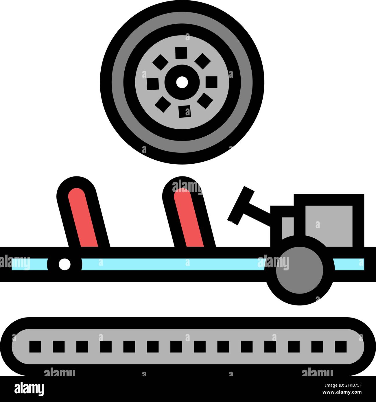 wheels installing car color icon vector illustration Stock Vector Image ...