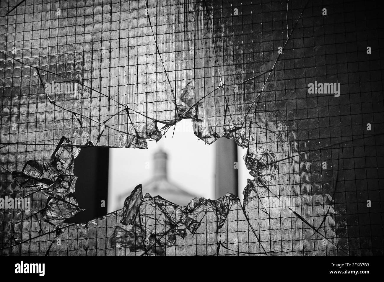 broken window Interior architecture of old building Stock Photo - Alamy