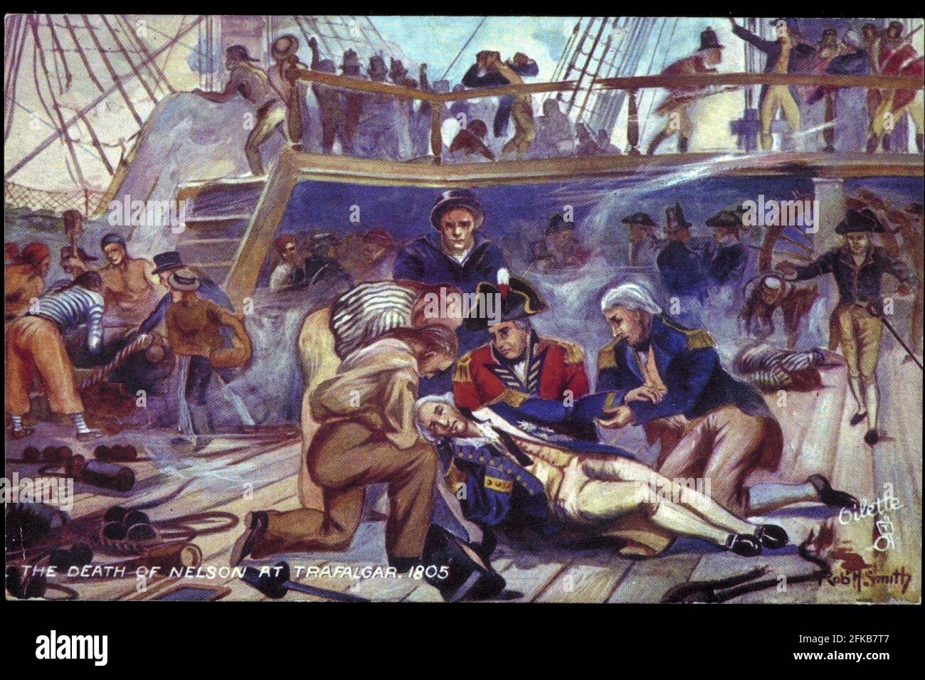 The Death of Admiral Nelson during the battle of Trafalgar. 21 october ...