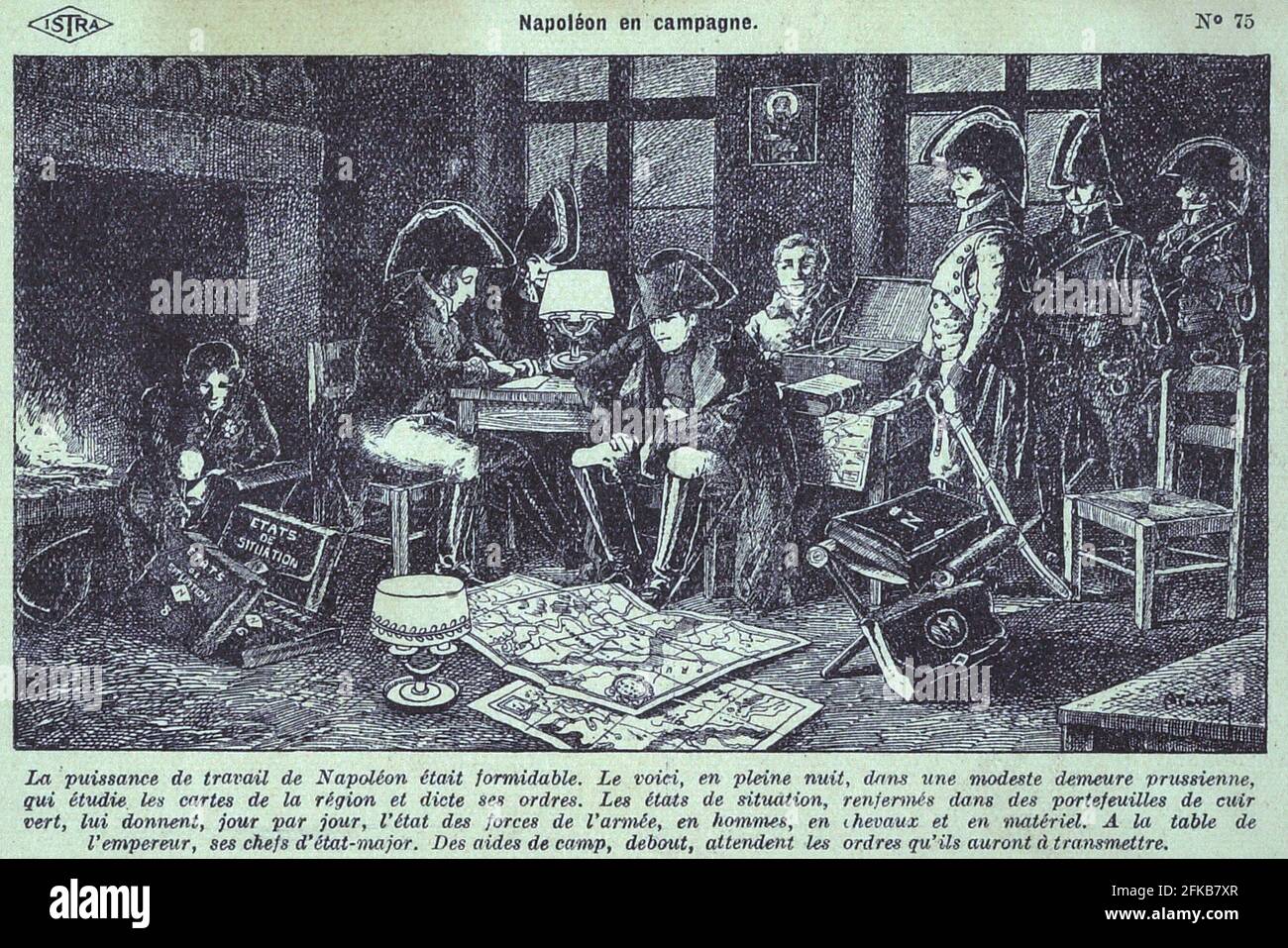 Napoleon I planning a campaign in a Prussian residence. He is seen here ...