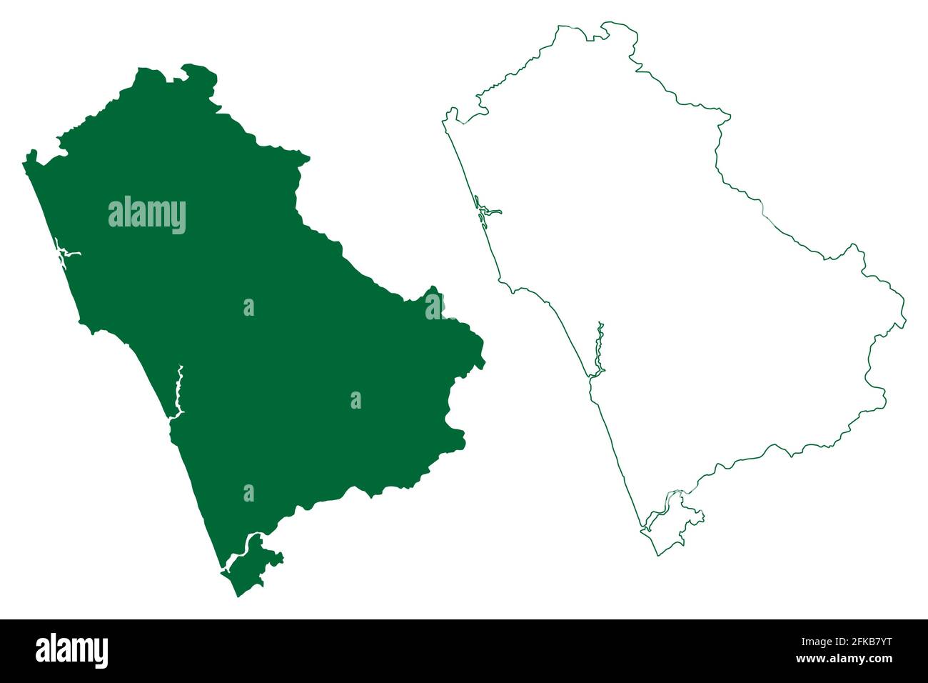 Kerala map outline hi-res stock photography and images - Alamy