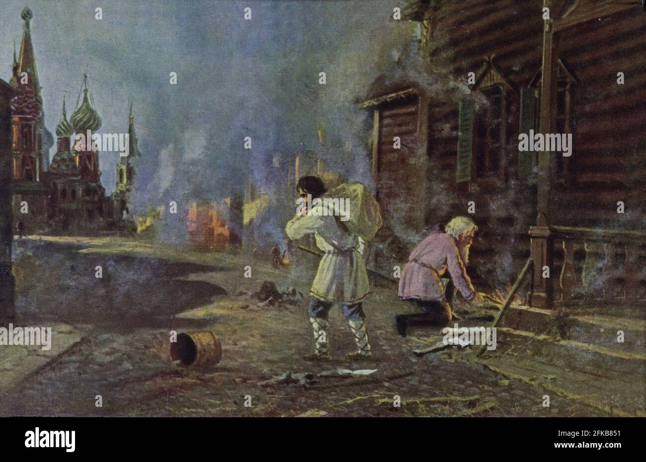 Russia Campaign: Fire of Moscow. 1812 Paris, Fondation Napoléon Stock ...